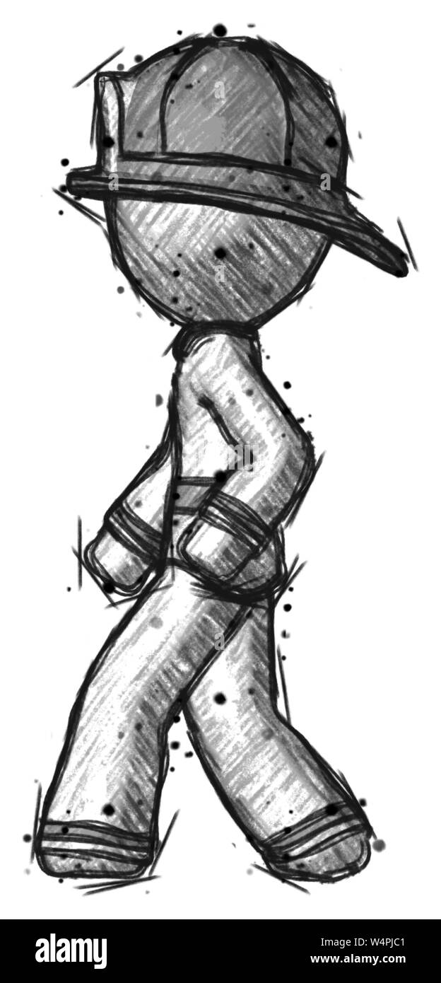 Fireman side view Black and White Stock Photos & Images - Alamy