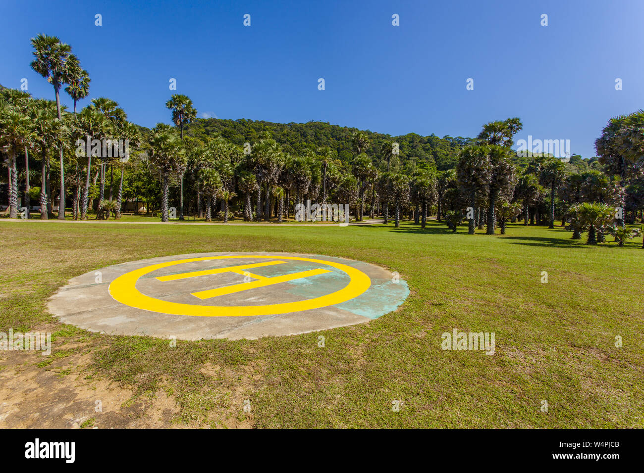 Heliport in the jungle Stock Photo - Alamy
