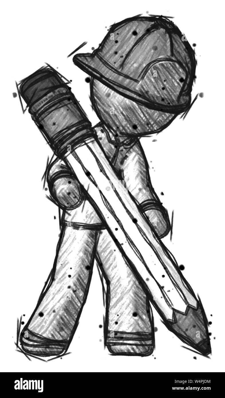 Firefighter Pencil Art