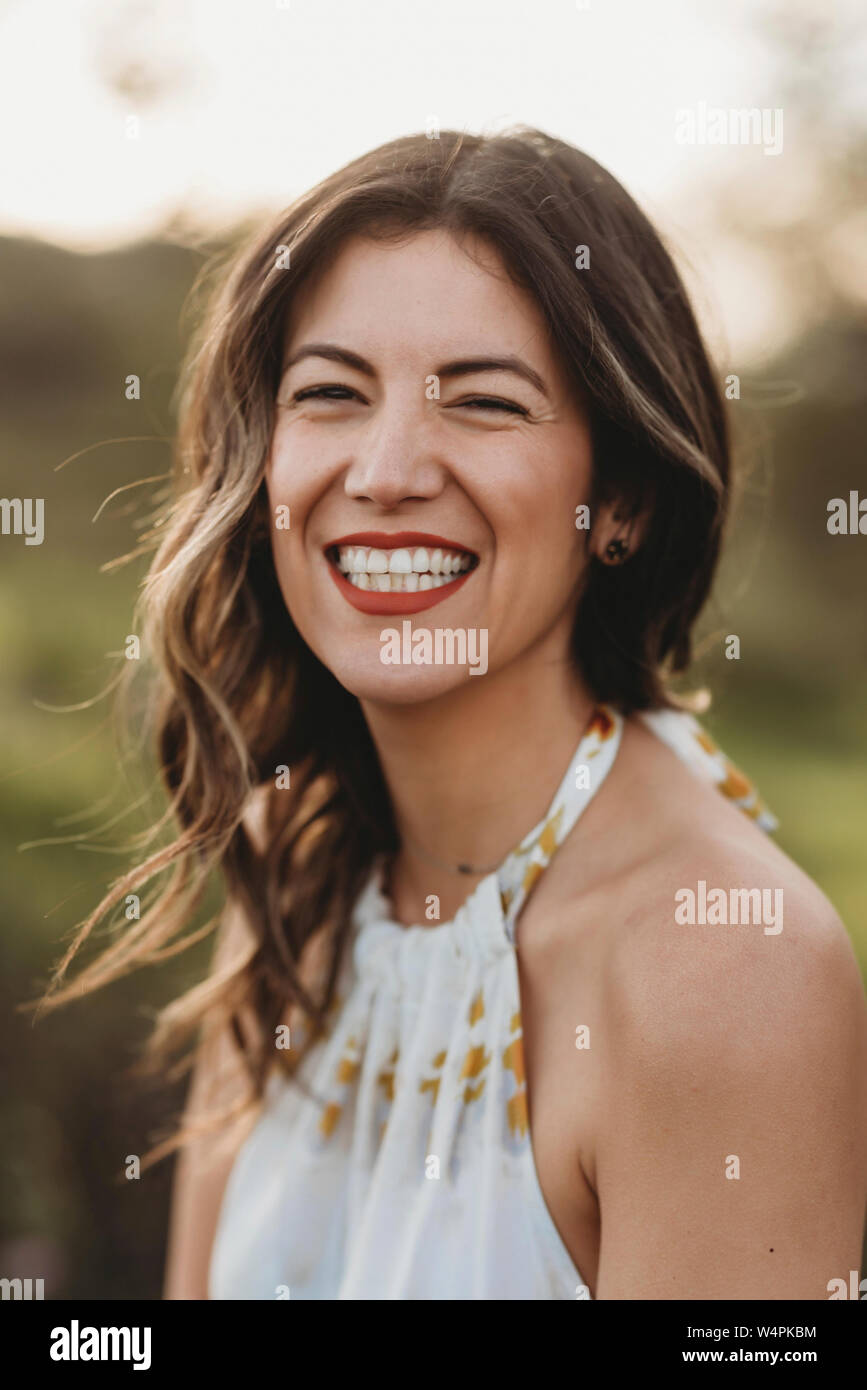Beautiful brunette headshot woman hi-res stock photography and images ...