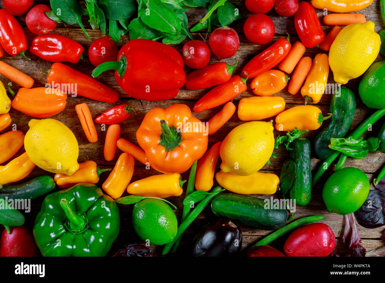 Colorful vegetables, fresh organic farm food concept Stock Photo - Alamy