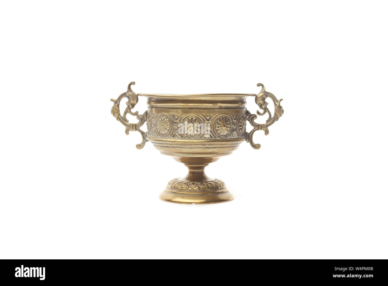 Gold pirate bowl isolated on white background Stock Photo - Alamy