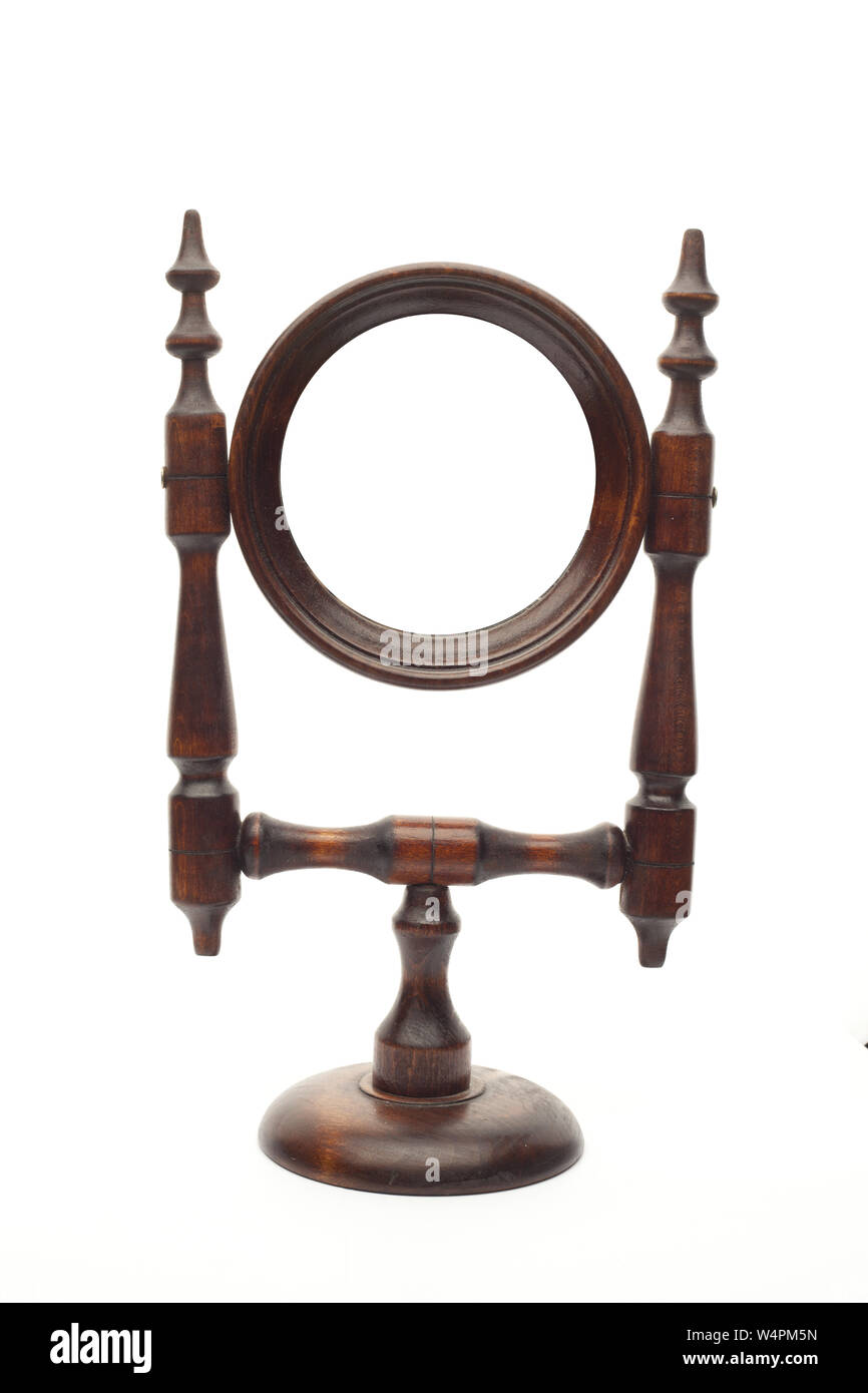 Fancy antique mirror isolated on white background Stock Photo - Alamy