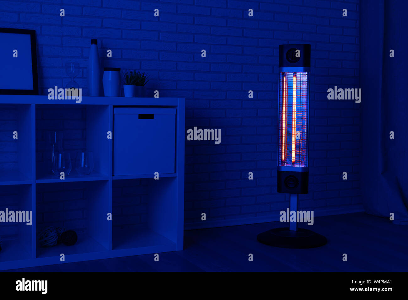 Infrared heater in the modern night room interior Stock Photo - Alamy