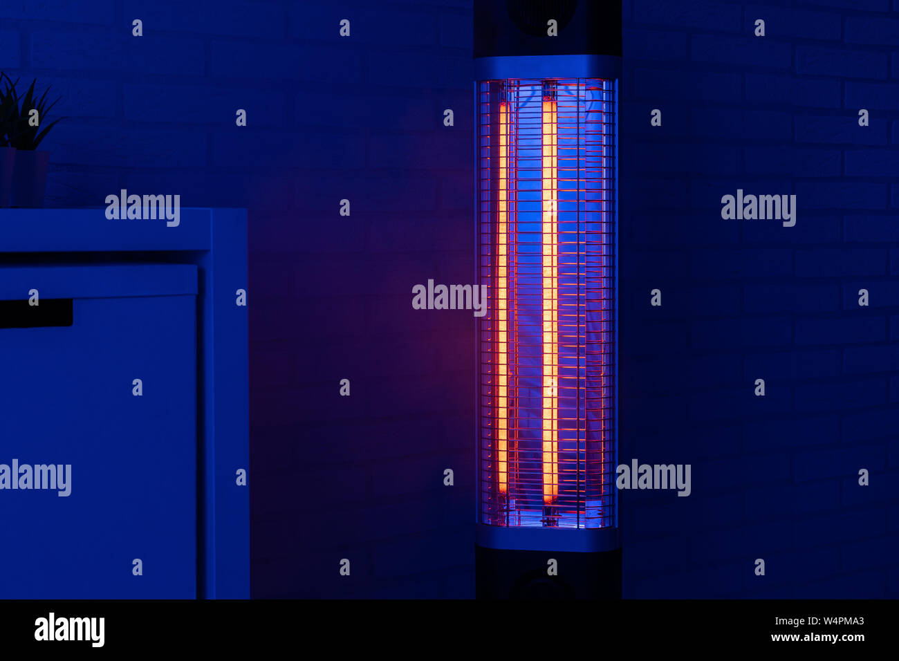 Infrared heater in the modern night room interior Stock Photo - Alamy