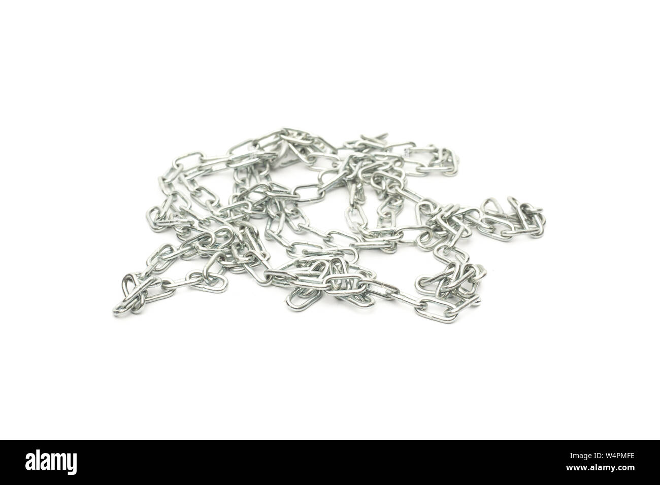 Silver chain isolated on white background Stock Photo - Alamy