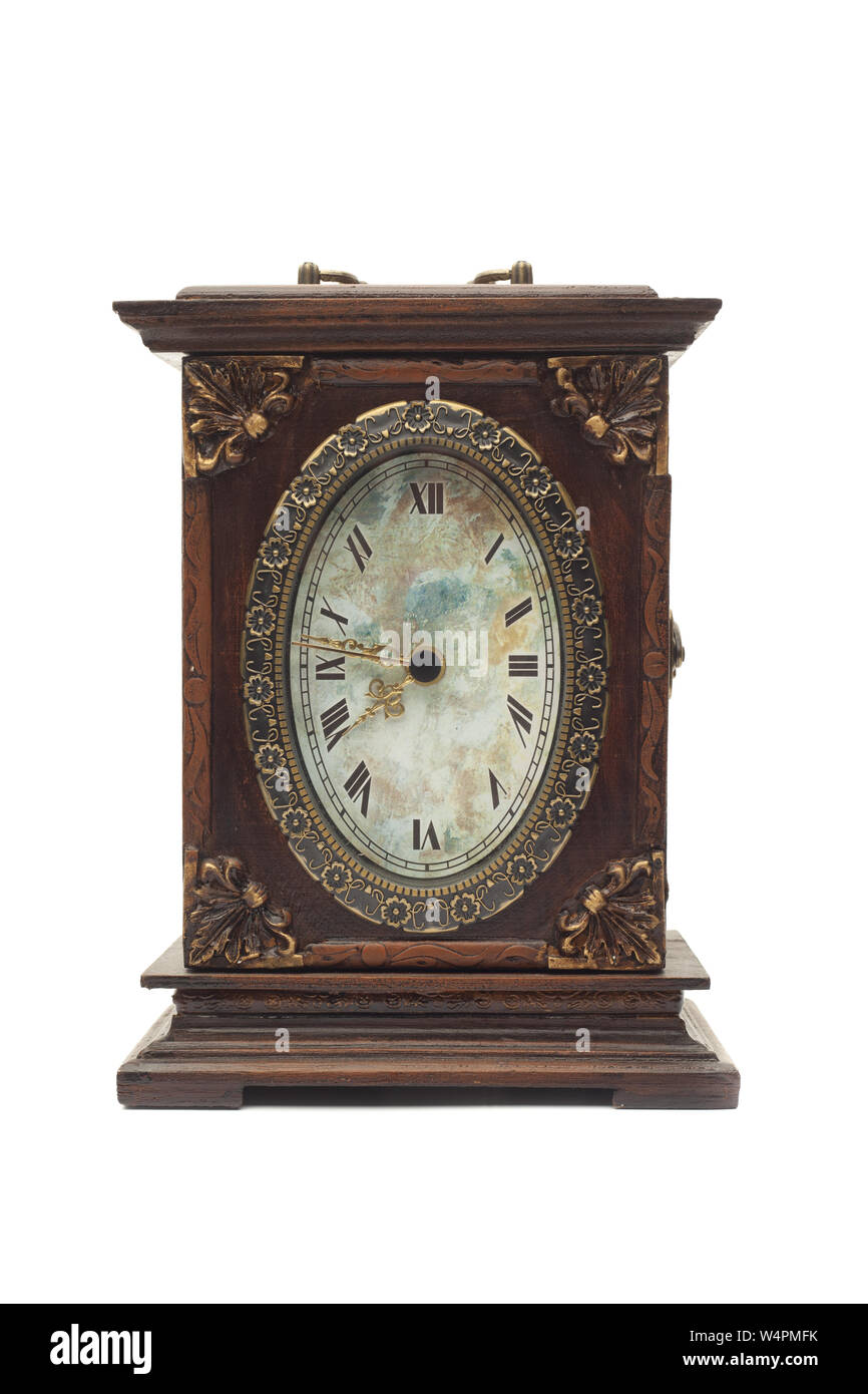 antique clock isolated on white background Stock Photo - Alamy
