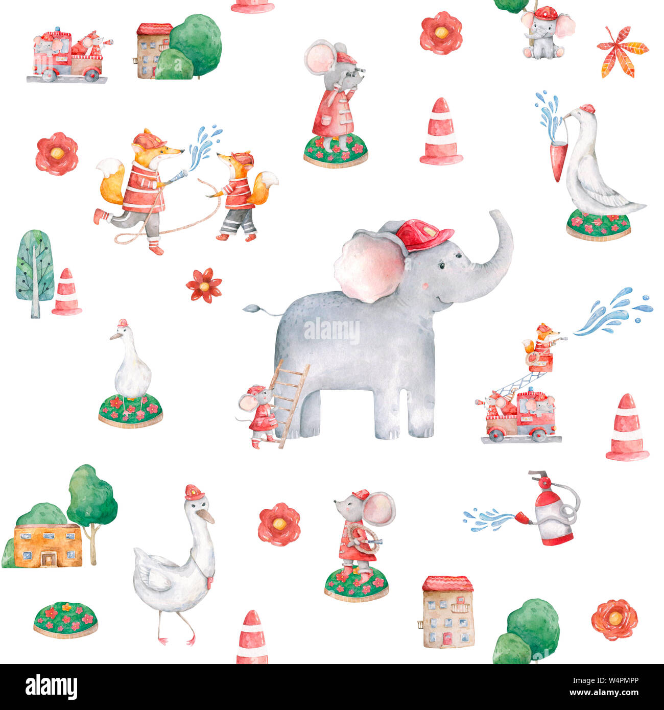 Baby Elephant Print Background
