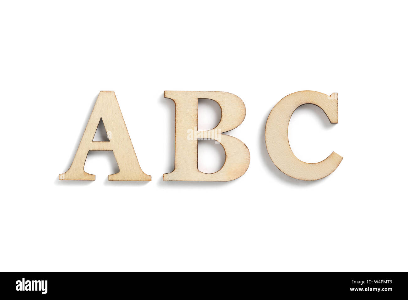 wooden letters ABC isolated on white background Stock Photo - Alamy