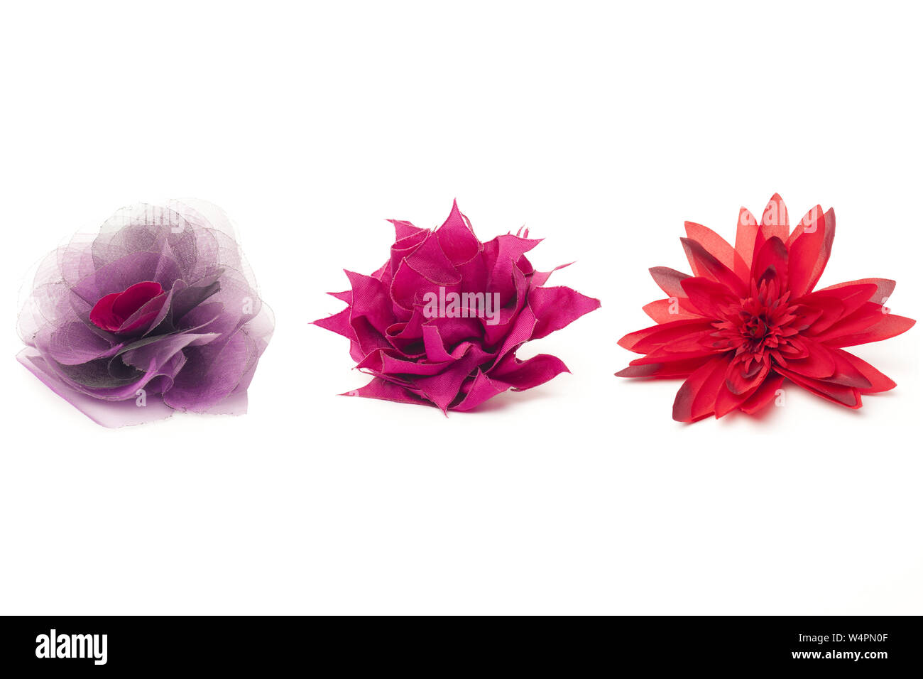 Pink textile flower isolated on white background Stock Photo - Alamy