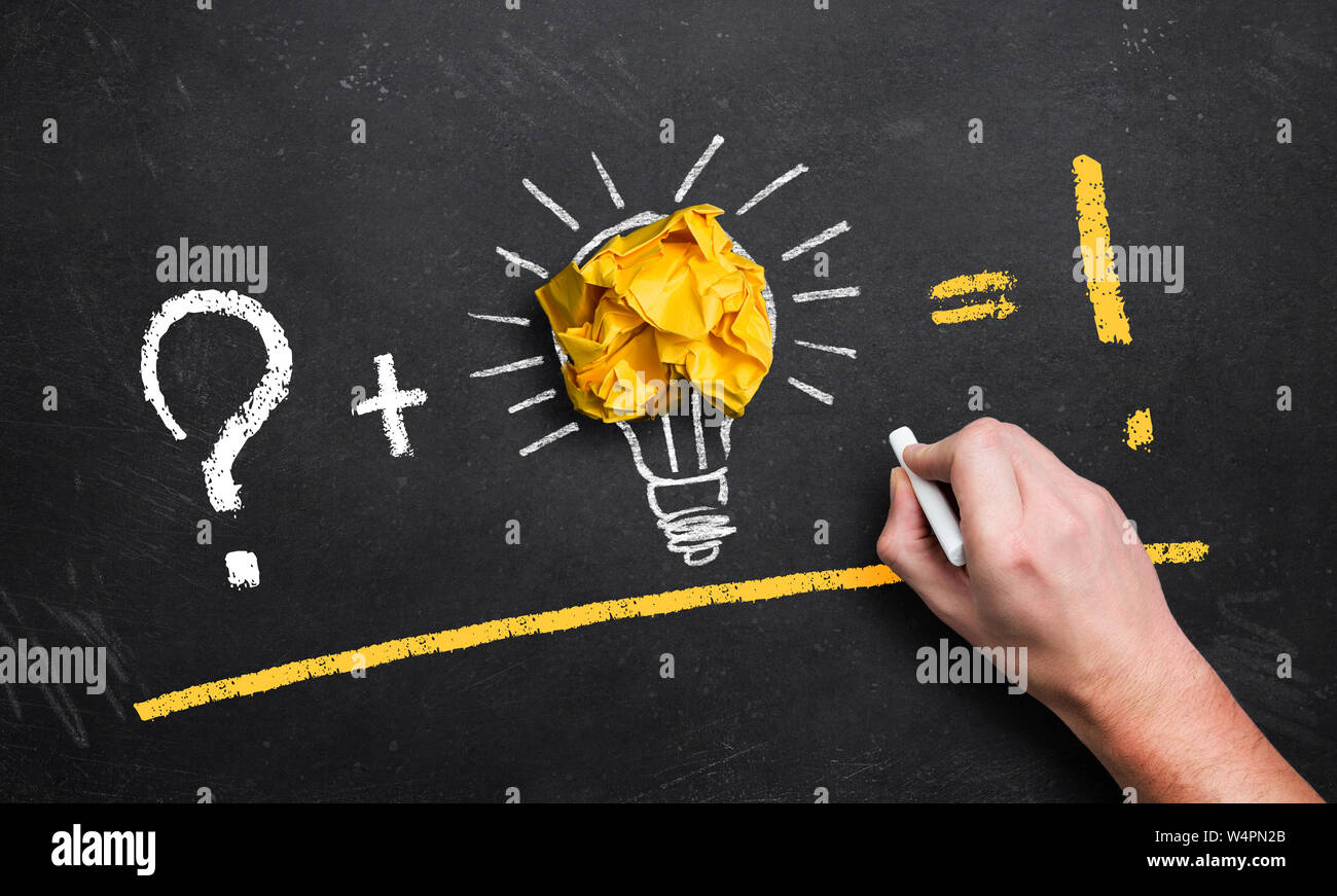 Light bulb shining hand drawn concept idea symbol hi-res stock ...