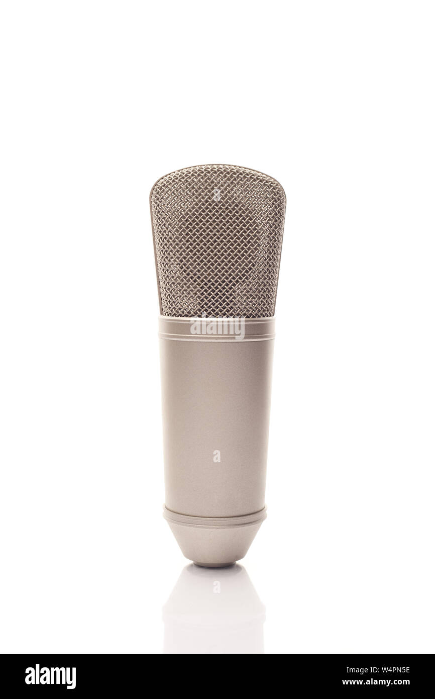 Professional studio microphone isolated on white background Stock Photo ...