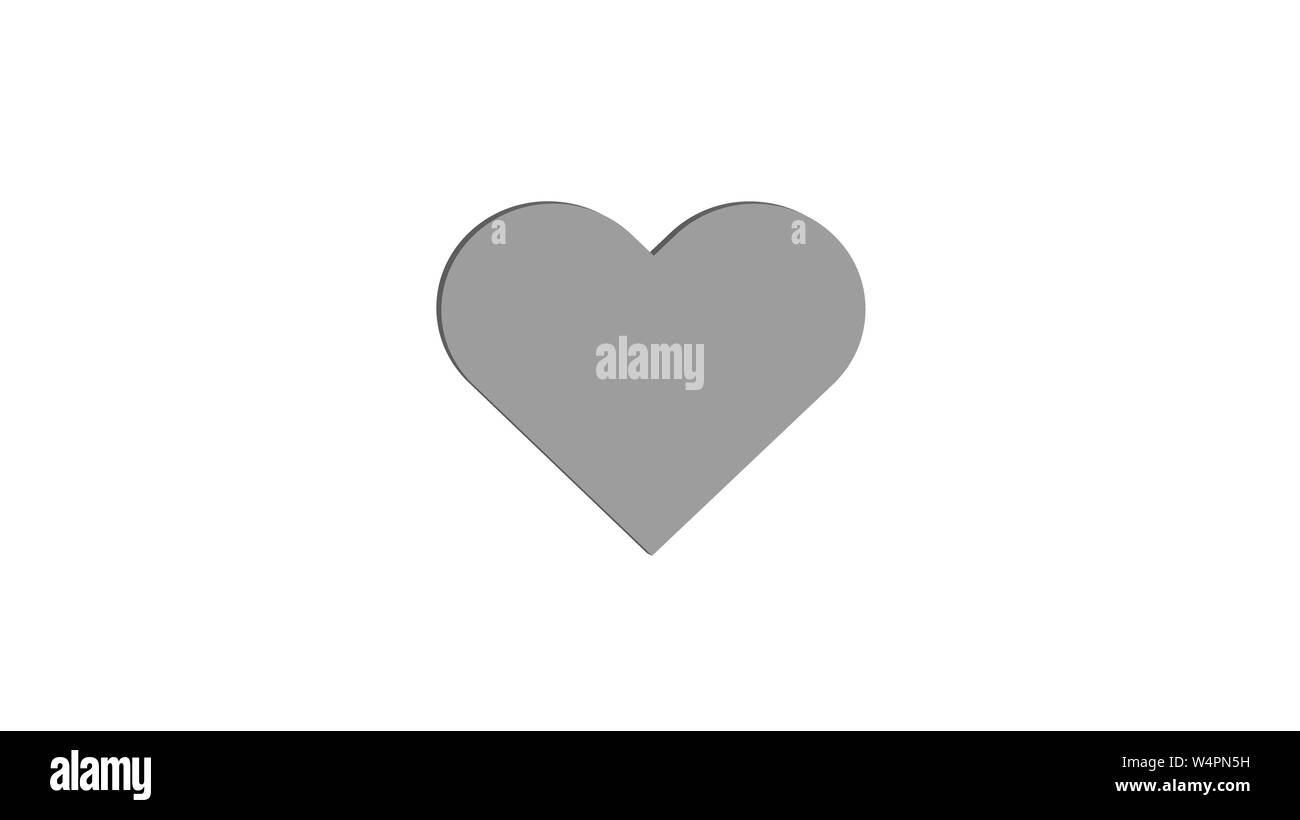 3D Grey Heart Simple Love Vector Illustration Design Big Stock Photo ...