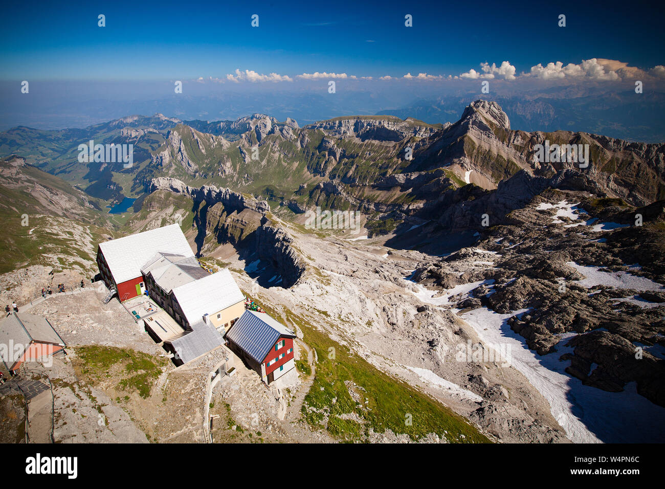 swiss alpes view from the Säntis peak Stock Photo - Alamy
