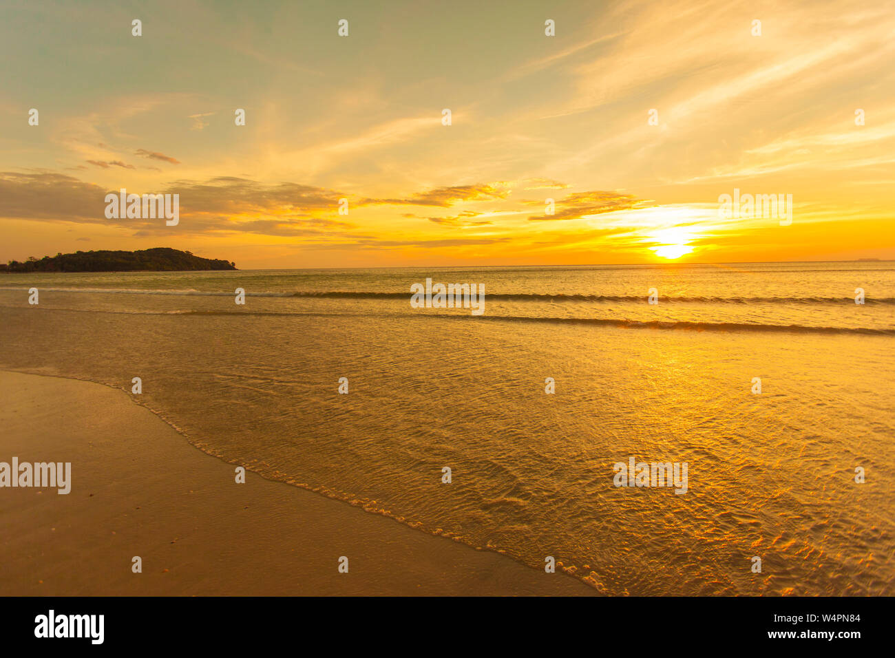 Nice sunset with ocean Stock Photo - Alamy