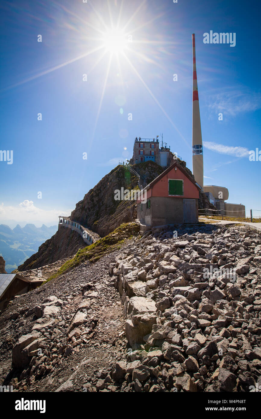 swiss alpes view from the Säntis peak Stock Photo - Alamy