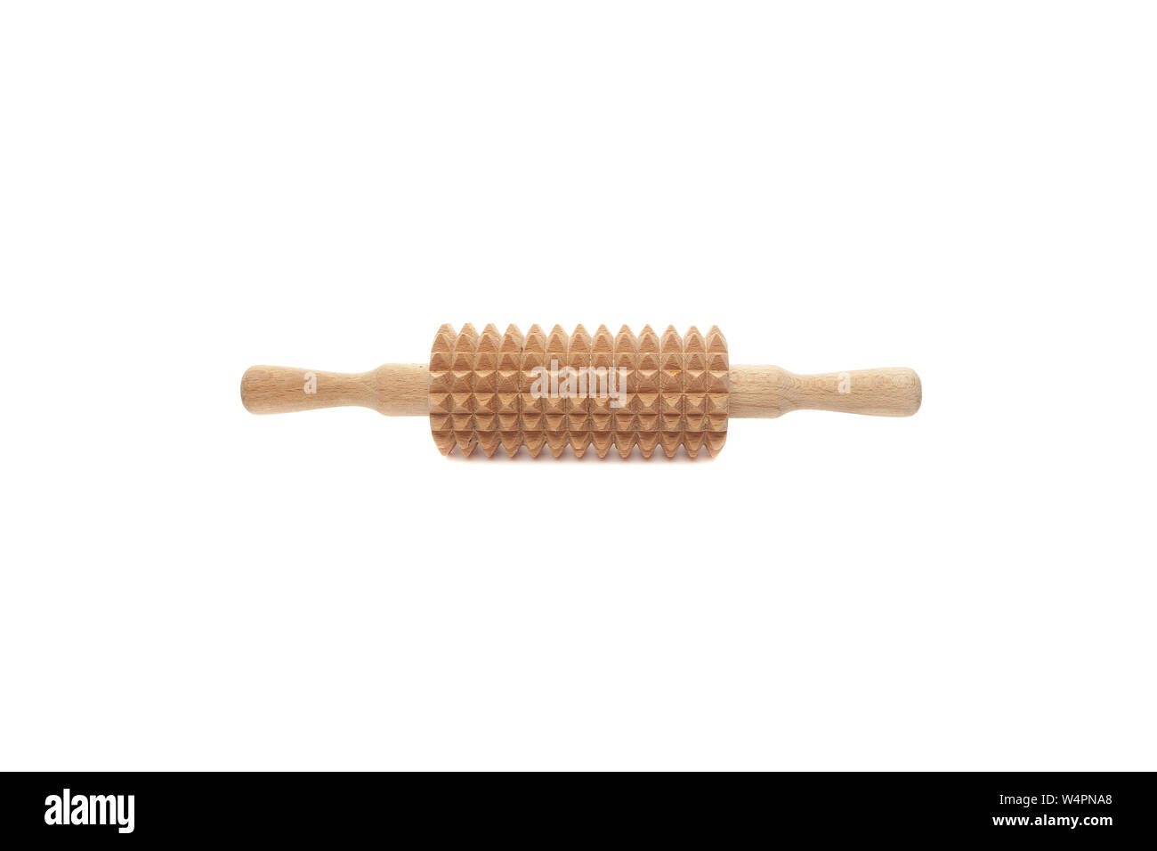 Wooden roller-pin isolated on white background Stock Photo - Alamy