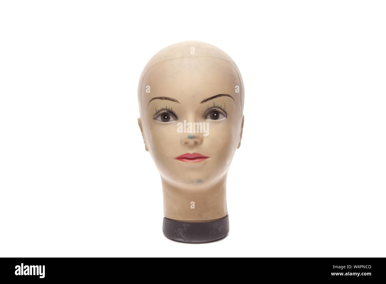 Old plastic deamage dummy isolated on white background Stock Photo - Alamy