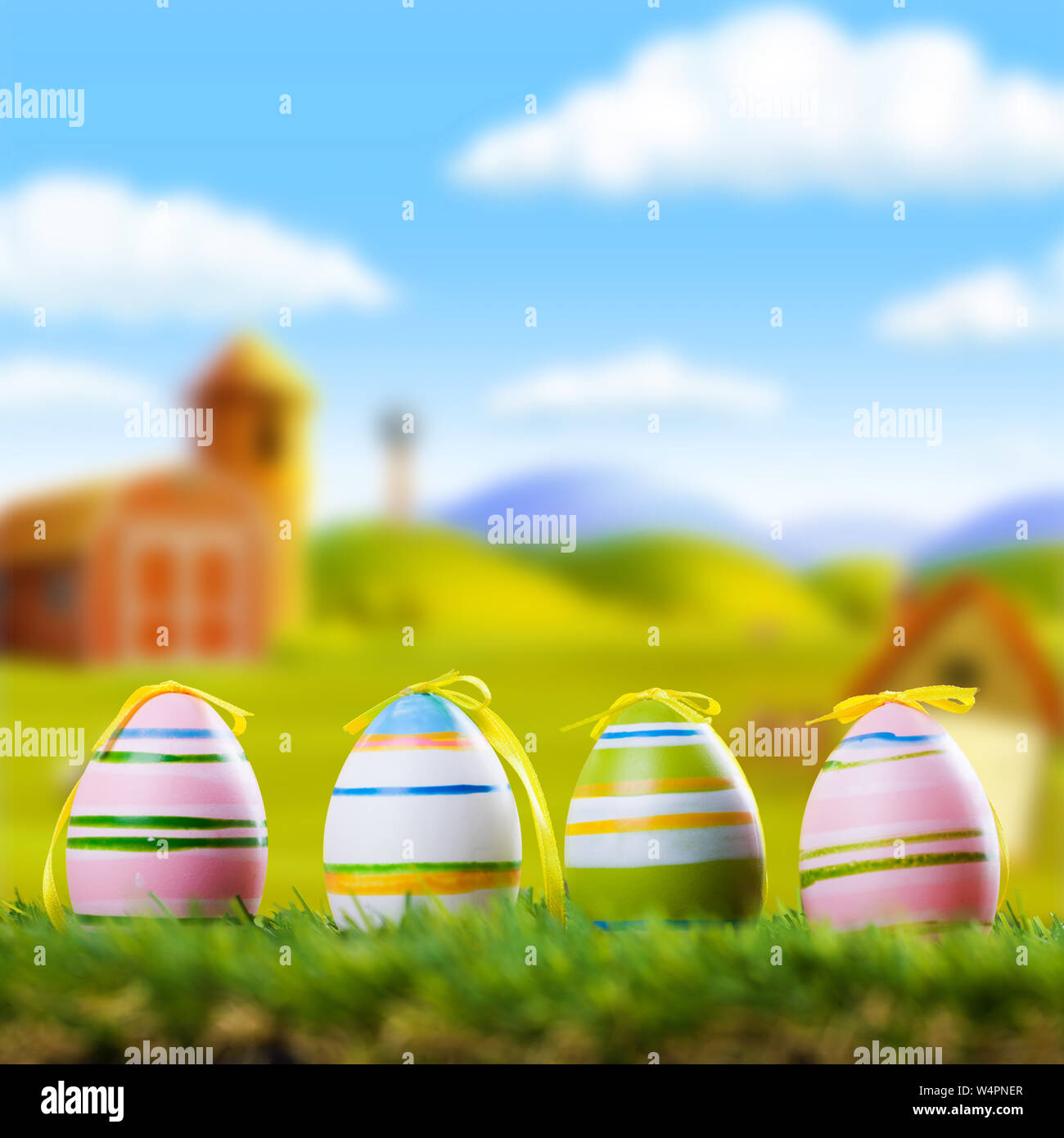 easter eggs in the grass Stock Photo - Alamy