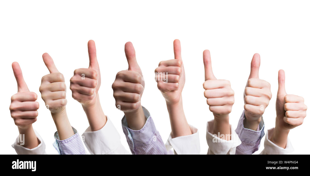 many thumbs up Stock Photo - Alamy