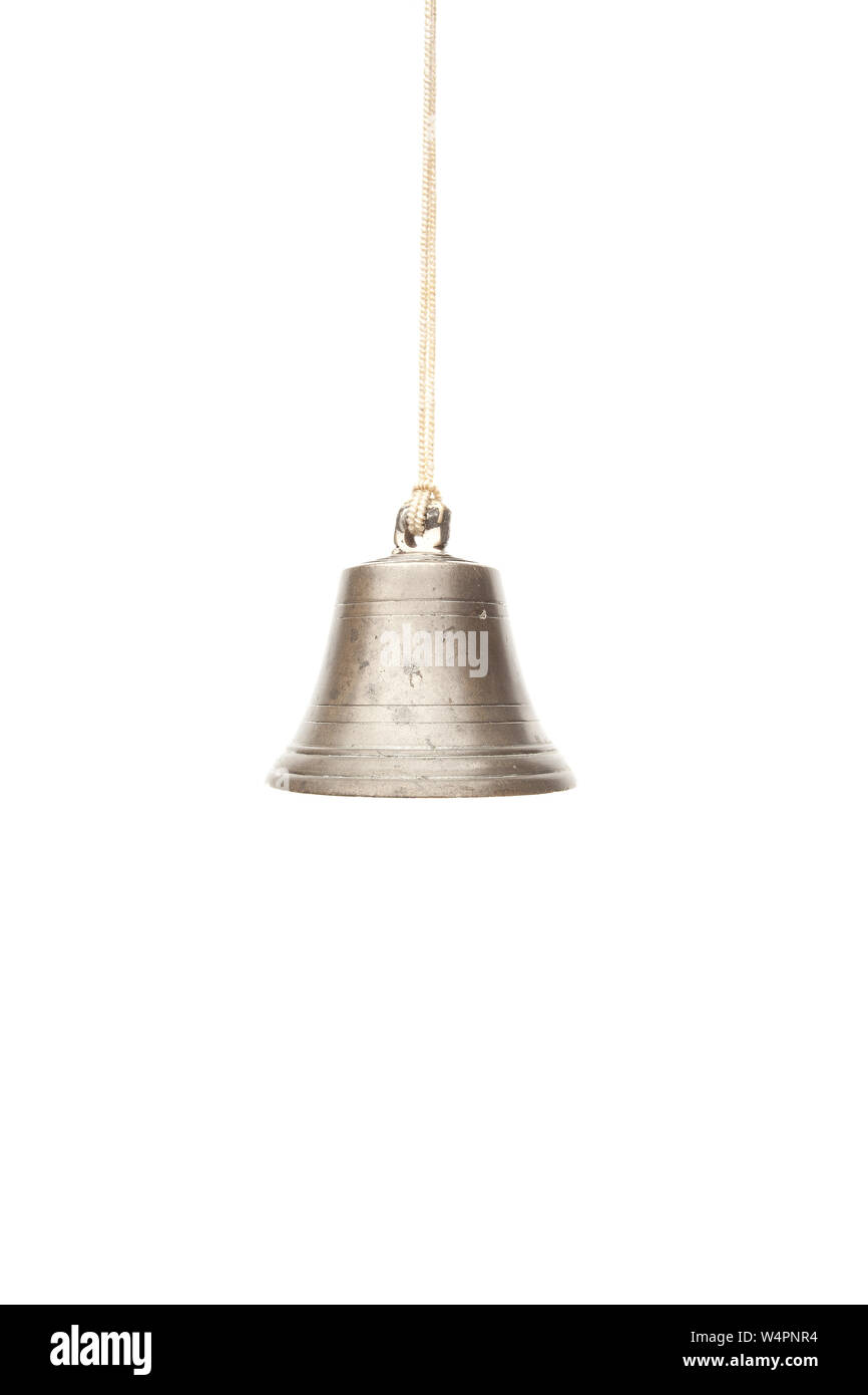 Metal bell isolated on white background Stock Photo - Alamy