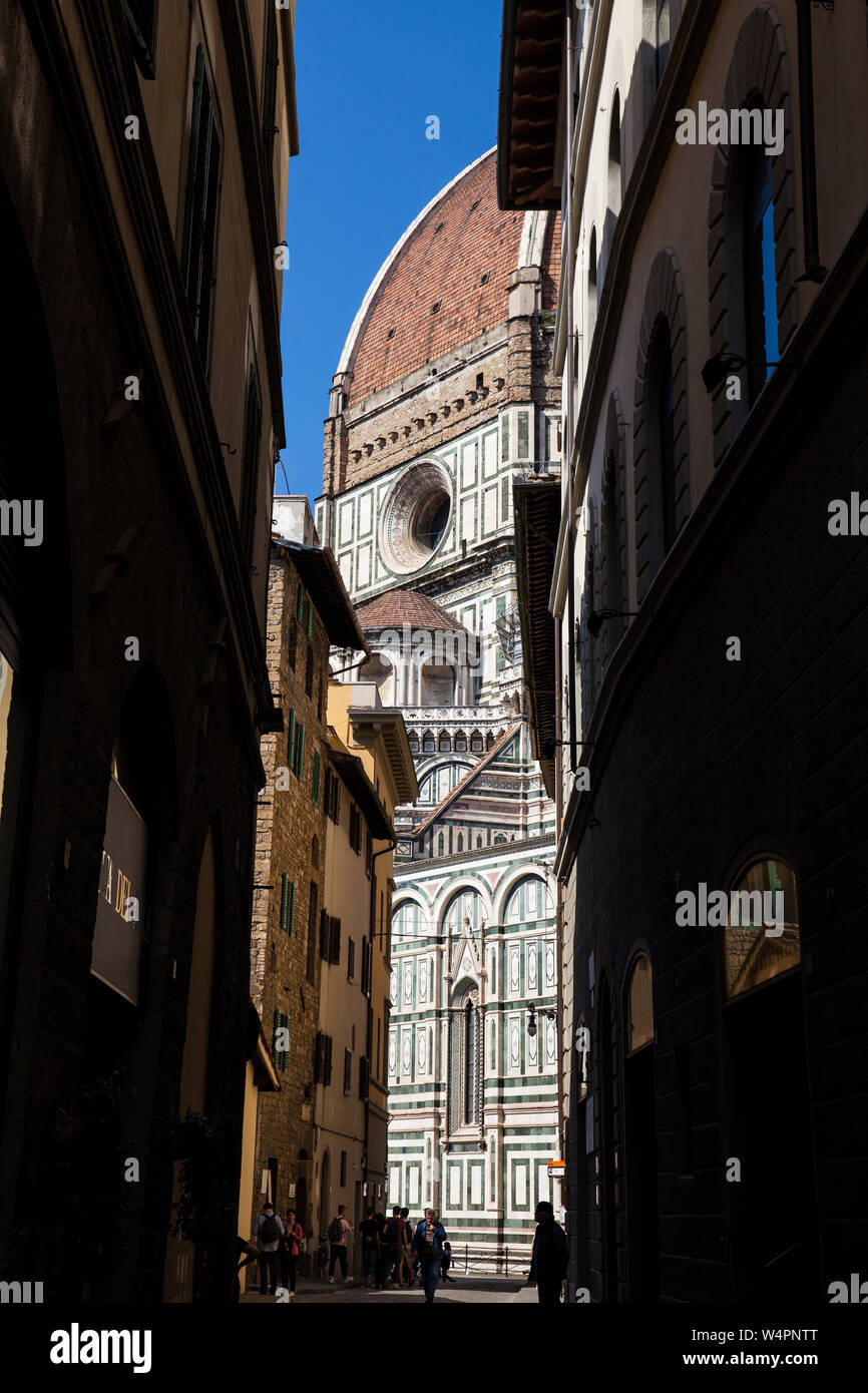 FLORENCE, ITALY - APRIL, 2018: People on the beautiful streets around ...