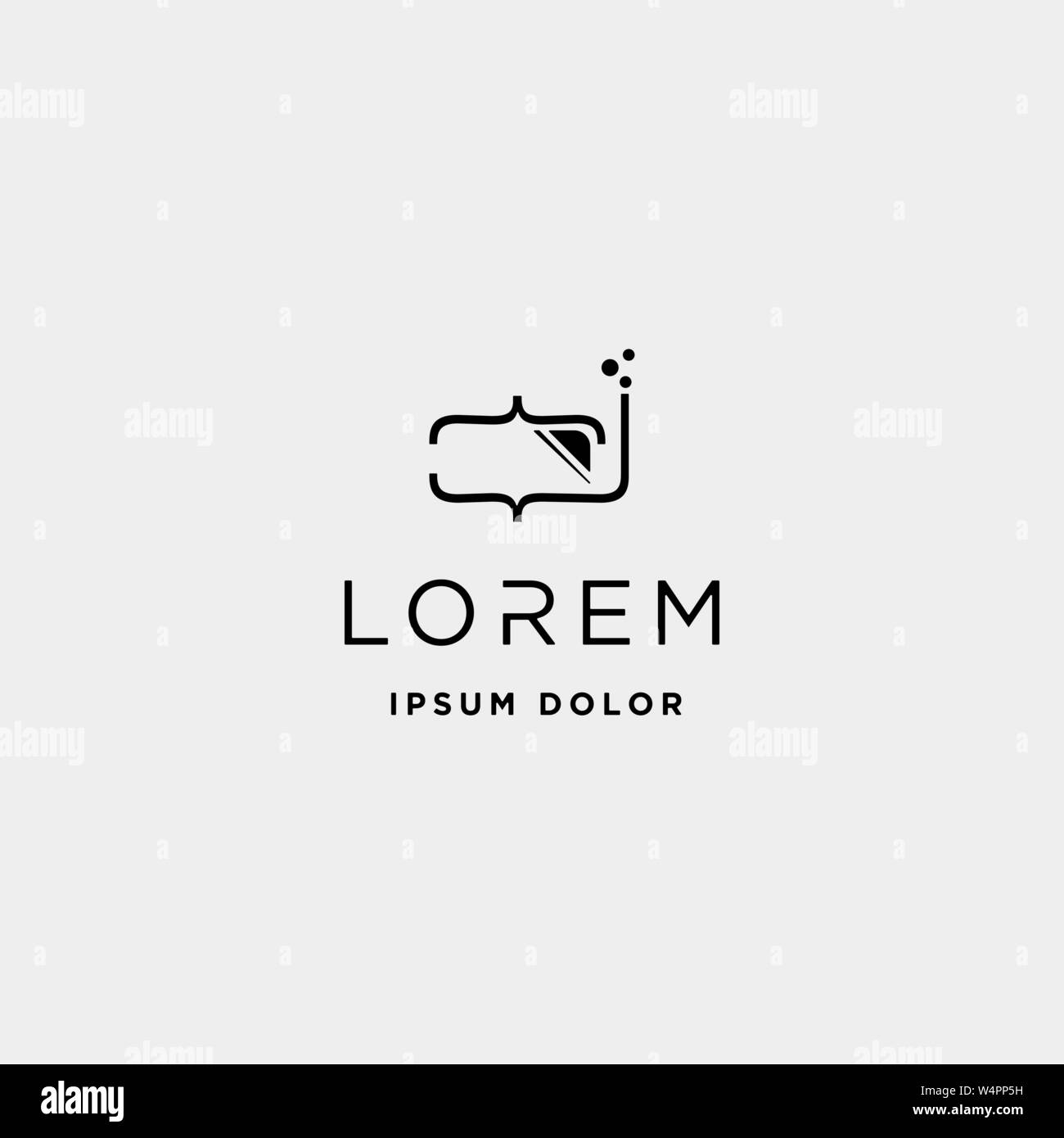 dive code logo design deep coding technology simple line vector Stock ...