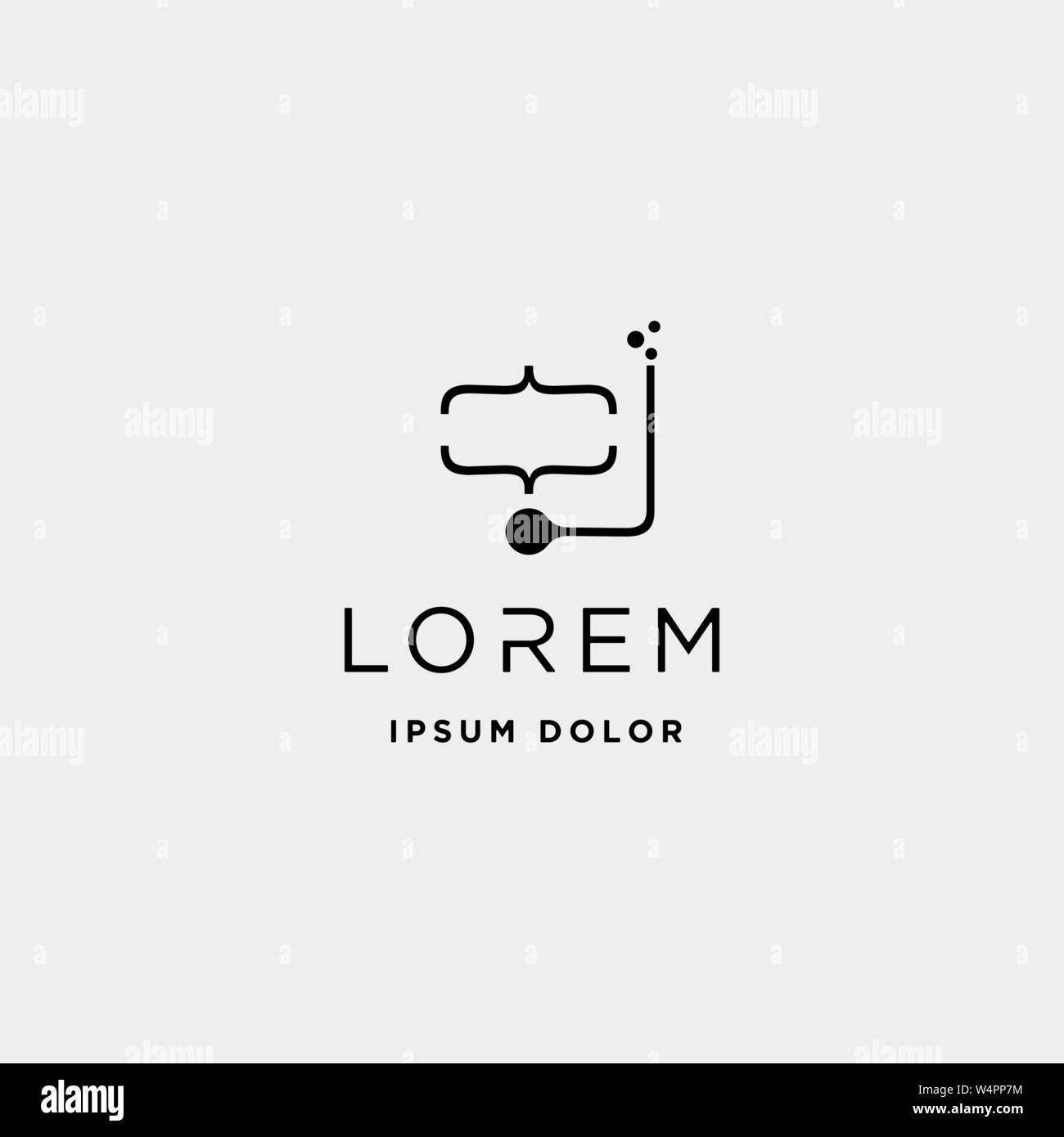 dive code logo design deep coding technology simple line vector Stock ...