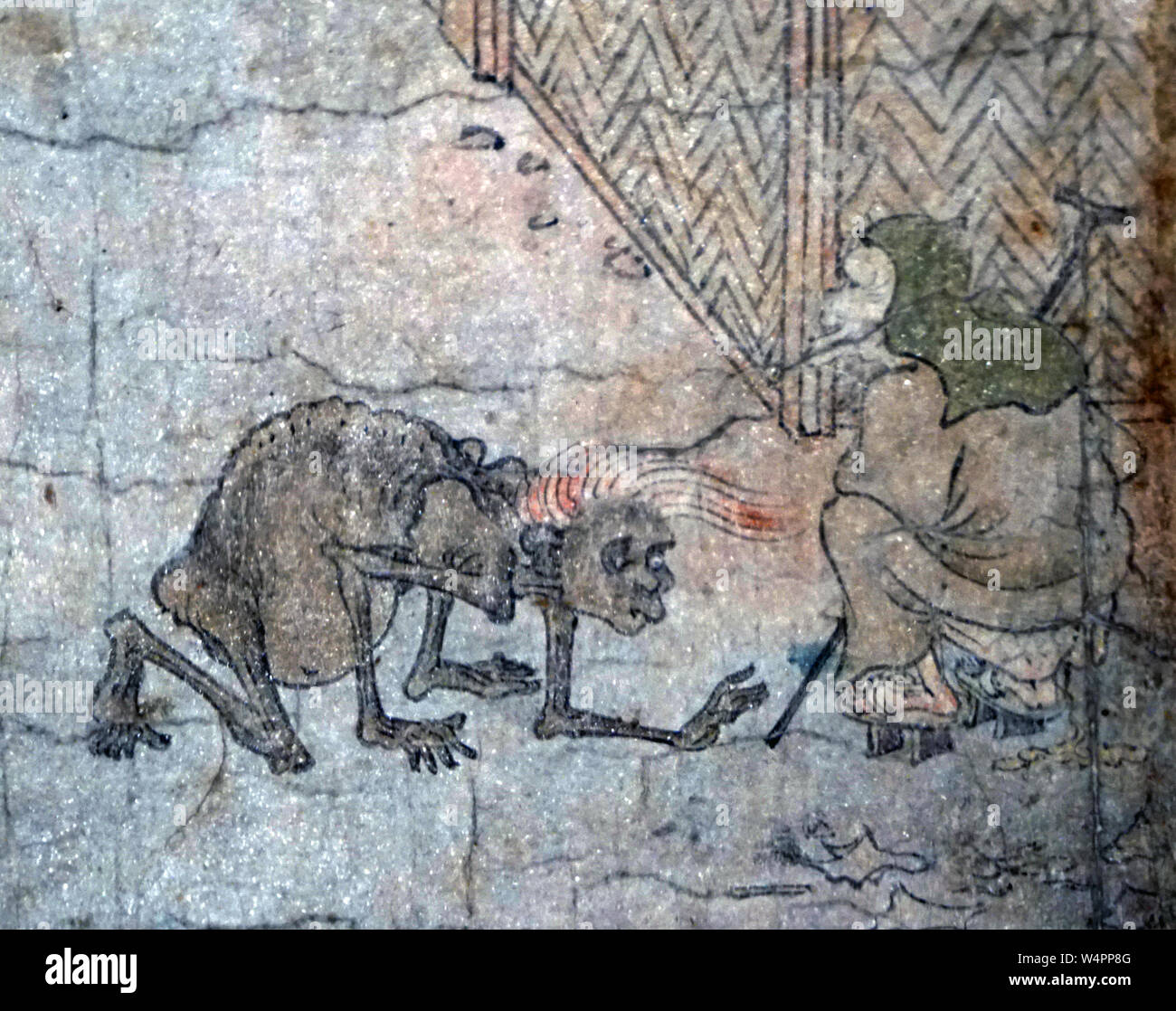 Gaki Zoshi (Hungry Ghosts Scroll), detail, color on paper, Heian period ...