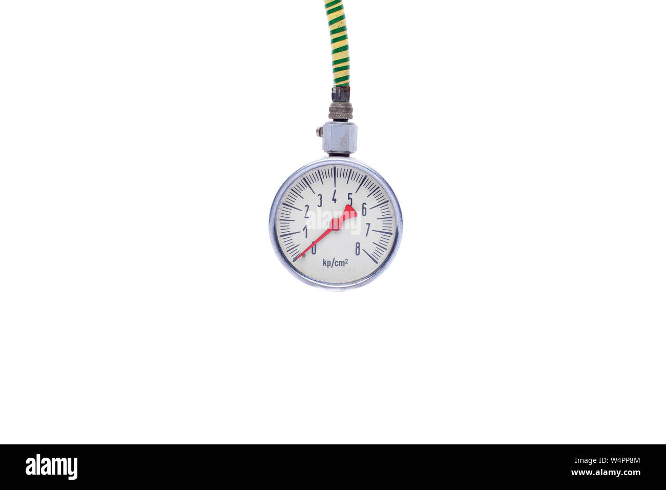 Pressure measuring instrument isolated on a white background Stock ...
