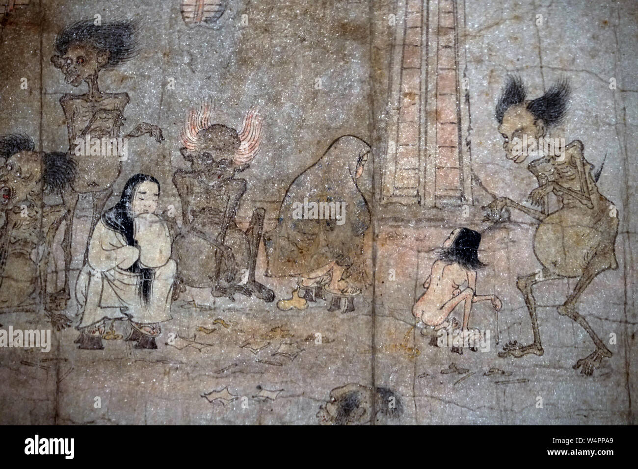 Gaki Zoshi (Hungry Ghosts Scroll), detail, color on paper, Heian period ...