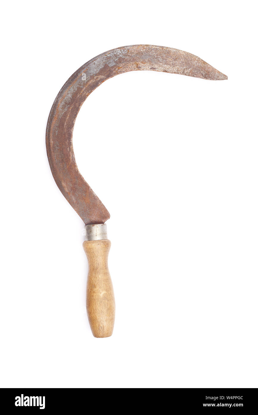 sickle under the white background Stock Photo - Alamy