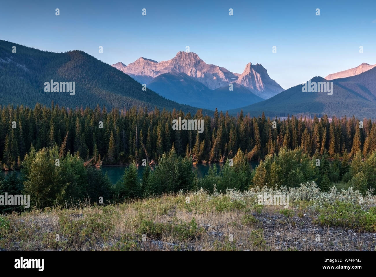 Distant View of Mount Lougheed in Alberta, Canad Stock Photo - Alamy