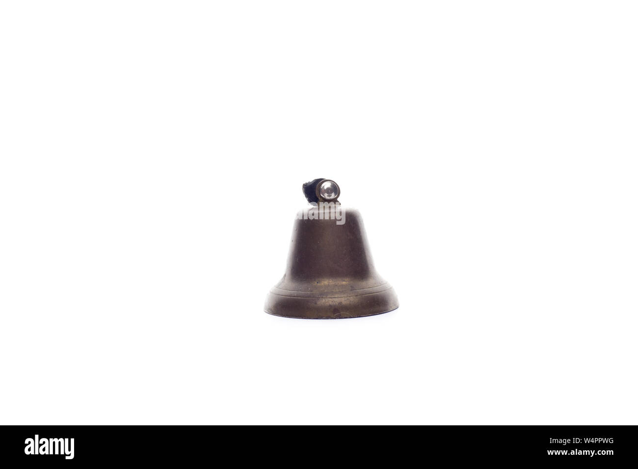 Small metal bell isolated on white Stock Photo - Alamy