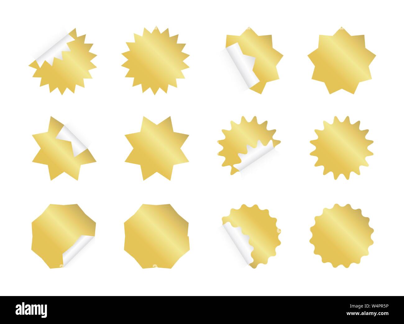Starburst sticker set. Blank golden sunburst badges Stock Vector Image ...