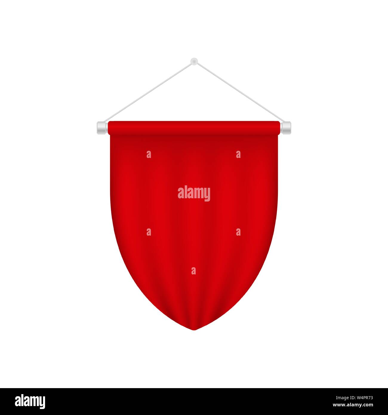 Realistic blank pennant template. Red blank 3D banner design Stock ...