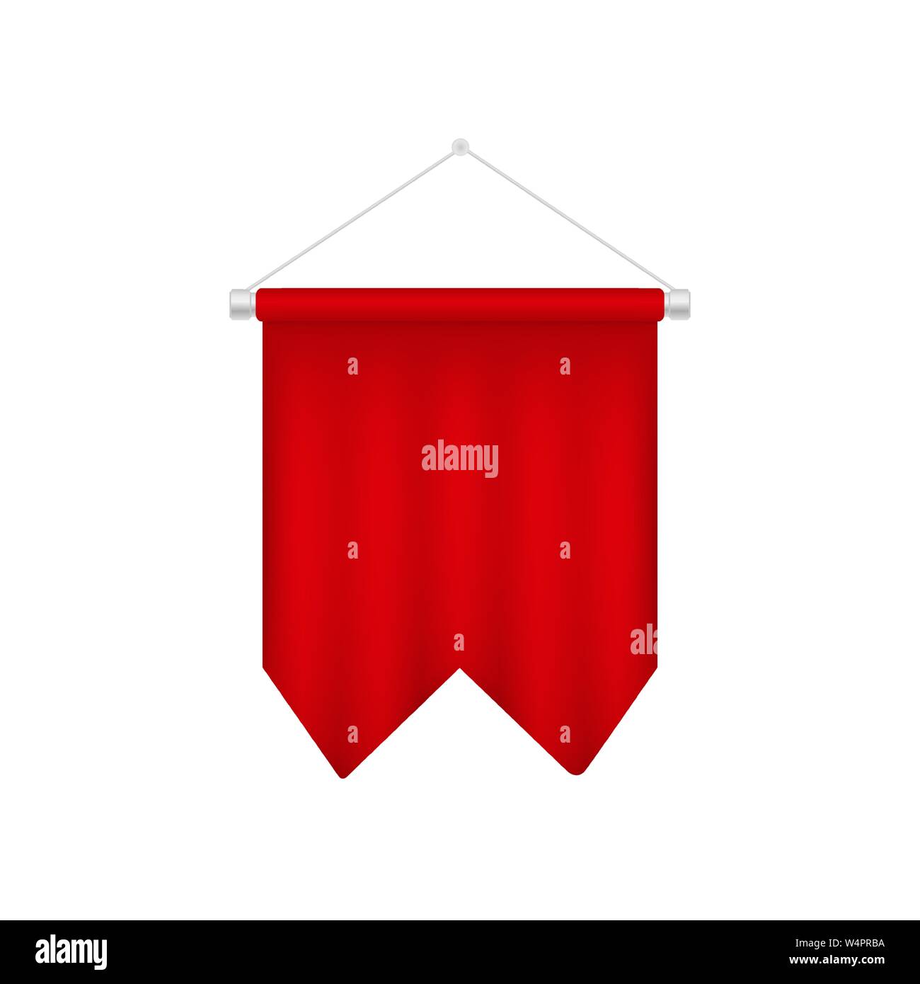 Red soccer pennant template. Realistic football 3D flag Stock Vector ...