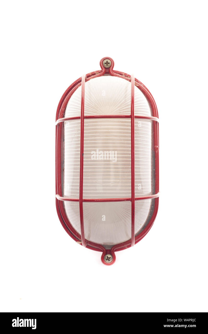 Old red Communist lamp isolated Stock Photo - Alamy