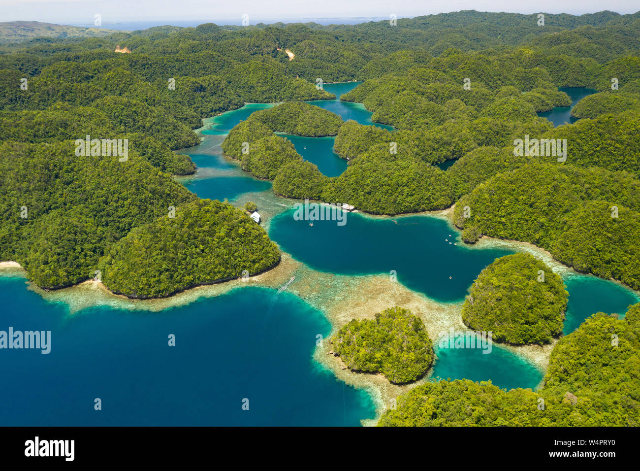 Aerial footage of Sohoton National Park area,Bucas Grande,Siargao ...