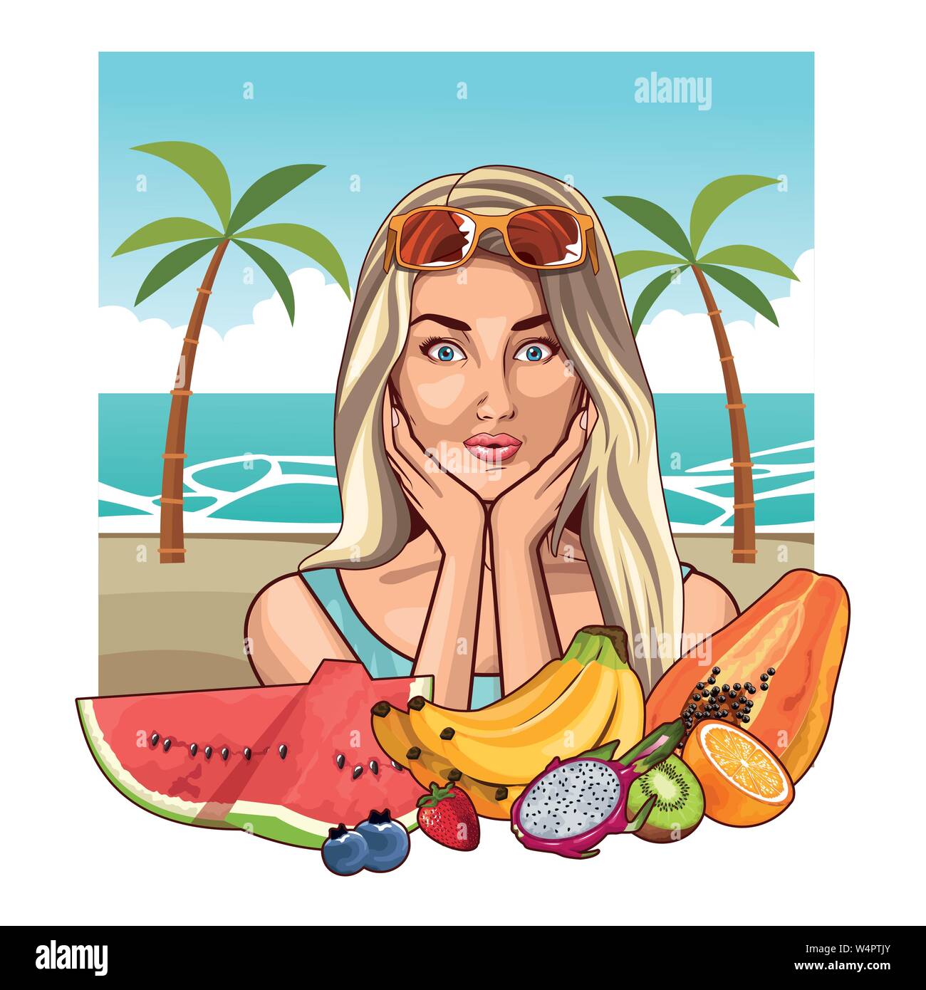 Pop Art Beautiful Woman Cartoon Stock Vector Image And Art Alamy
