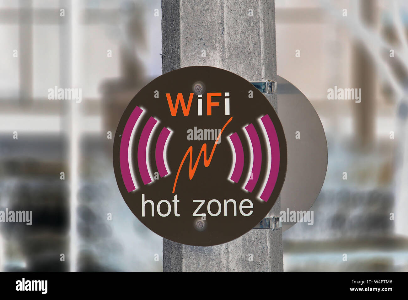 symbol and label Wifi hot zone Stock Photo - Alamy