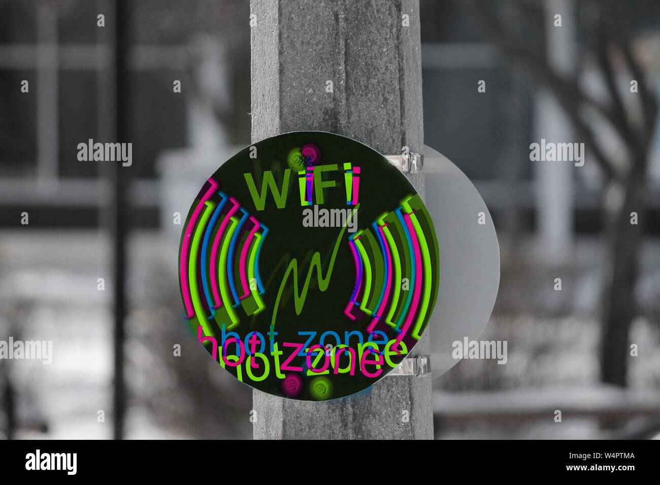 symbol and label Wifi hot zone Stock Photo - Alamy