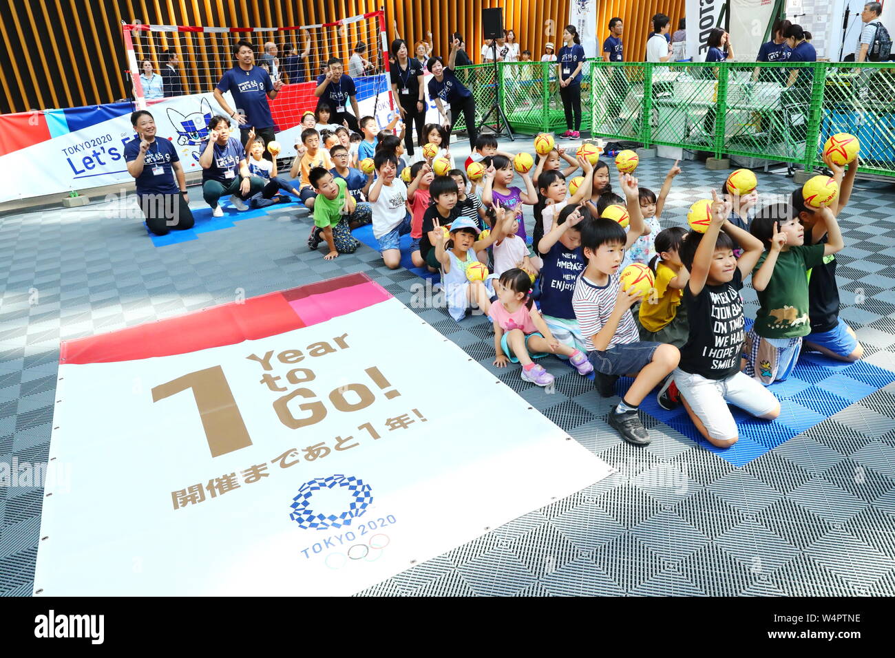 Tokyo, Japan. 24th July, 2019. Tokyo 2020 "Let's 55 (Go! Go!)" event ...