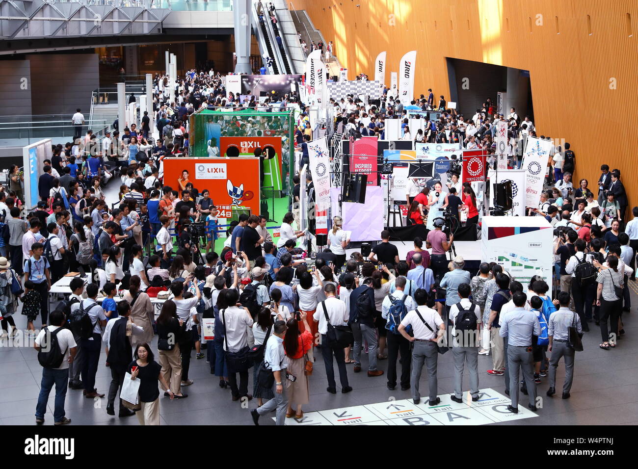 Tokyo, Japan. 24th July, 2019. Tokyo 2020 "Let's 55 (Go! Go!)" event ...