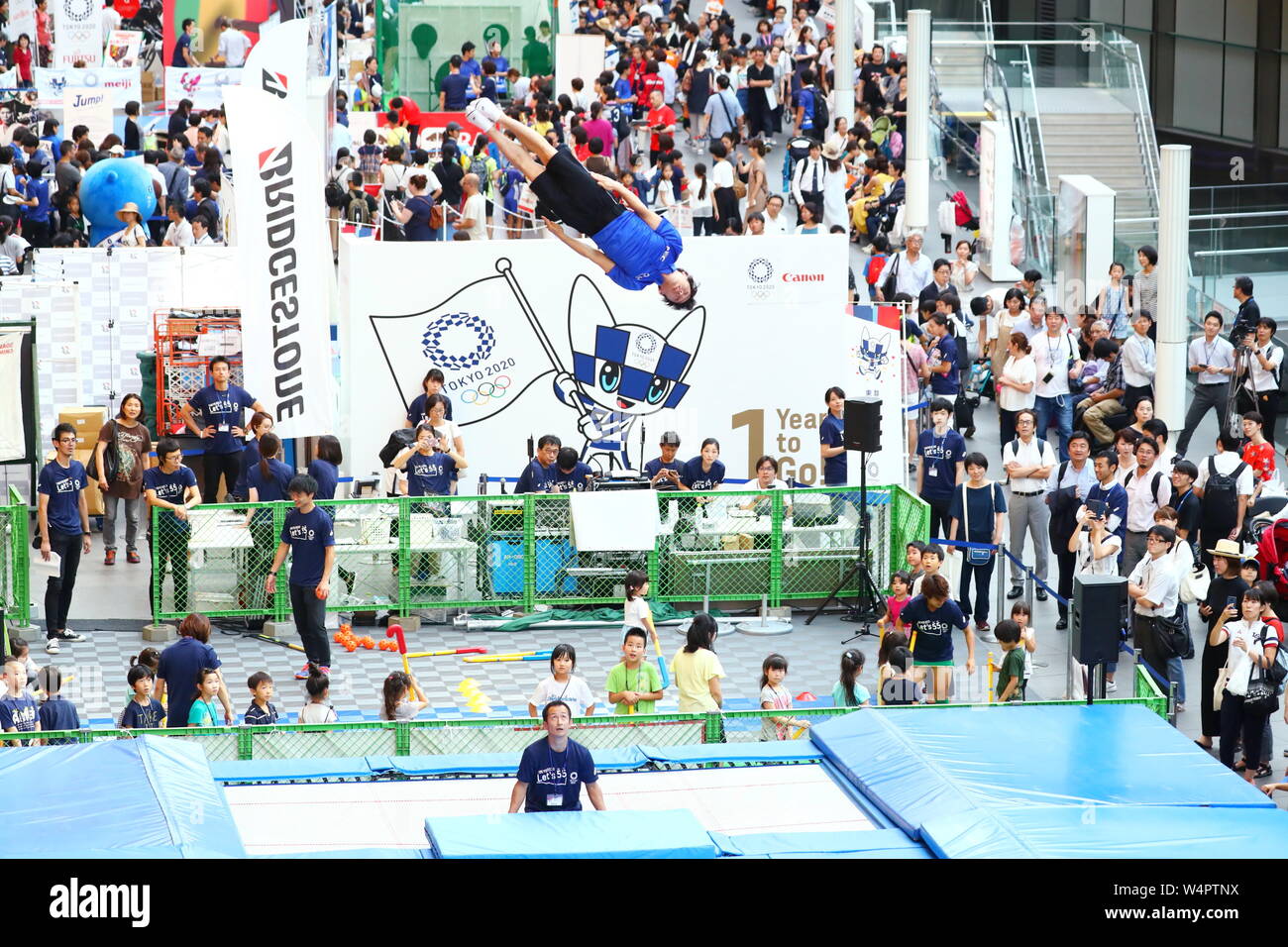Tokyo, Japan. 24th July, 2019. Tokyo 2020 "Let's 55 (Go! Go!)" event ...