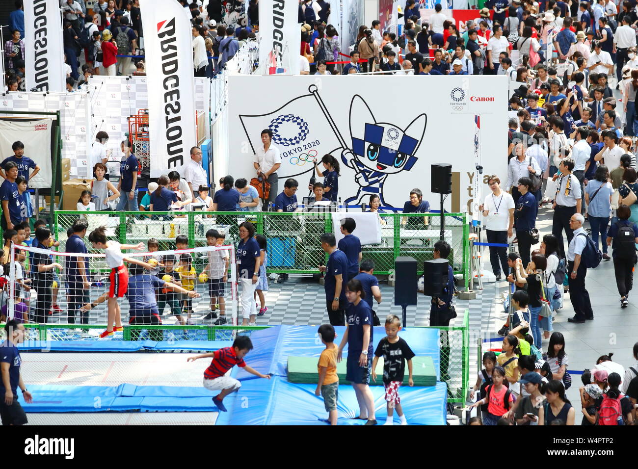 Tokyo, Japan. 24th July, 2019. Tokyo 2020 "Let's 55 (Go! Go!)" event ...