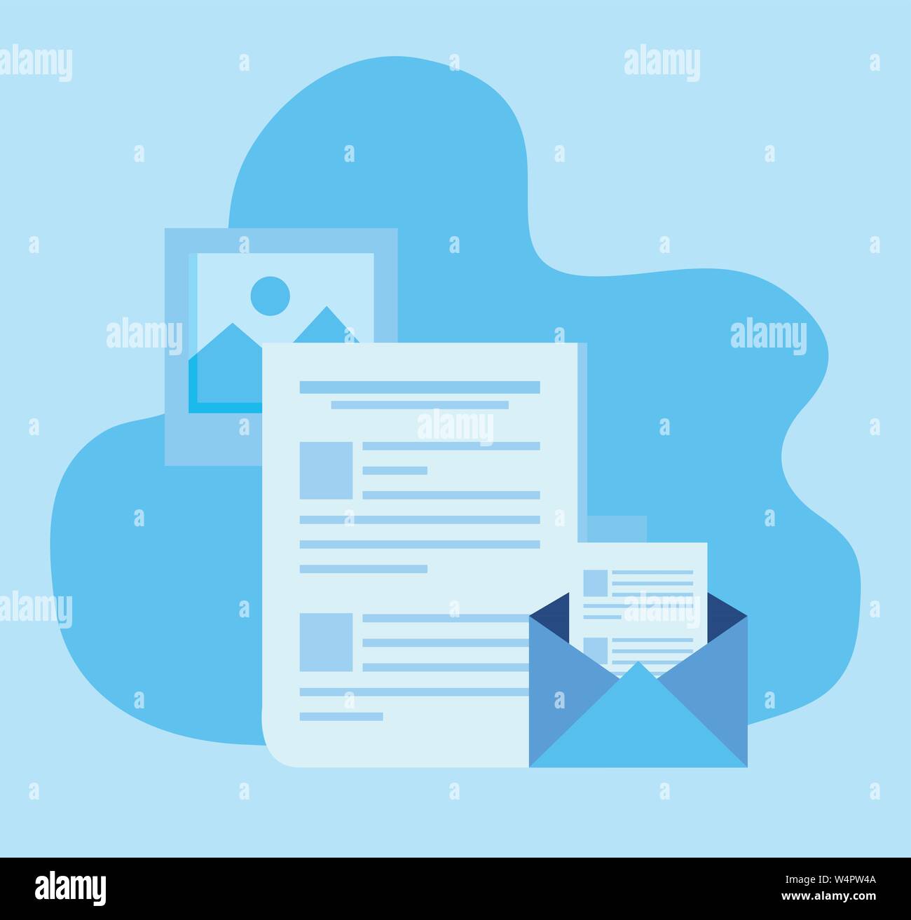 document report with letter information and photo Stock Vector Image ...