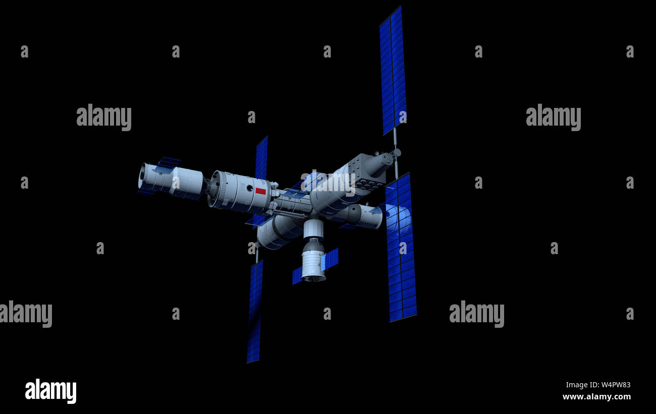 3D model of the TIANGONG 3 - Chinese Space Station with TIANHE core ...