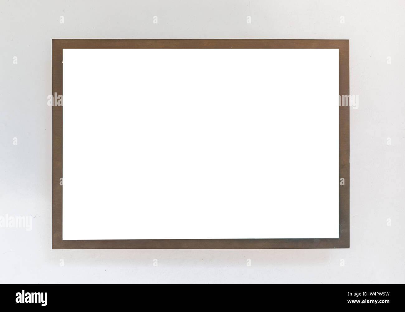 Blank signboard template for text on wooden frame on the wall Stock ...