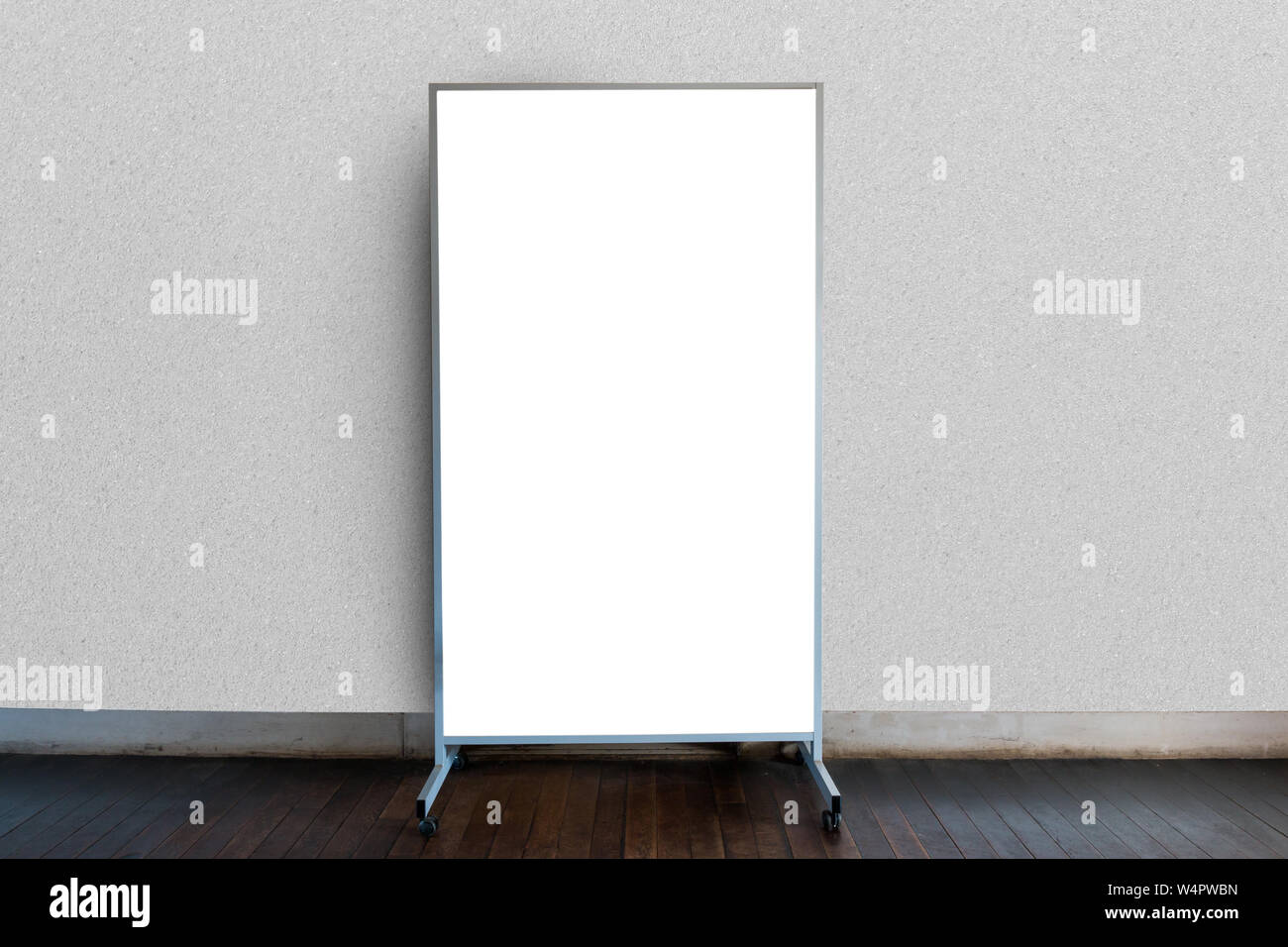 Blank signboard template for text on wooden frame on the wall Stock ...
